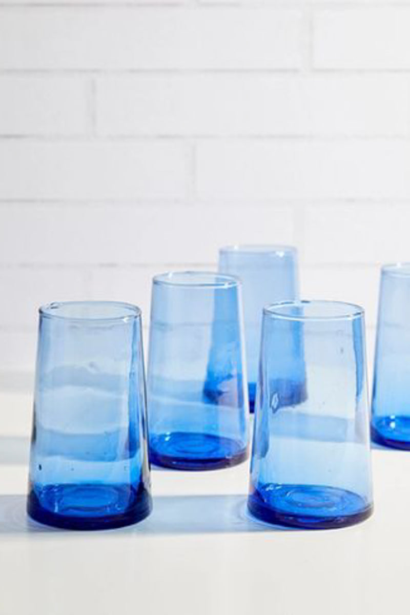 Moroccan Cone Glassware - Blue – Luna Collective